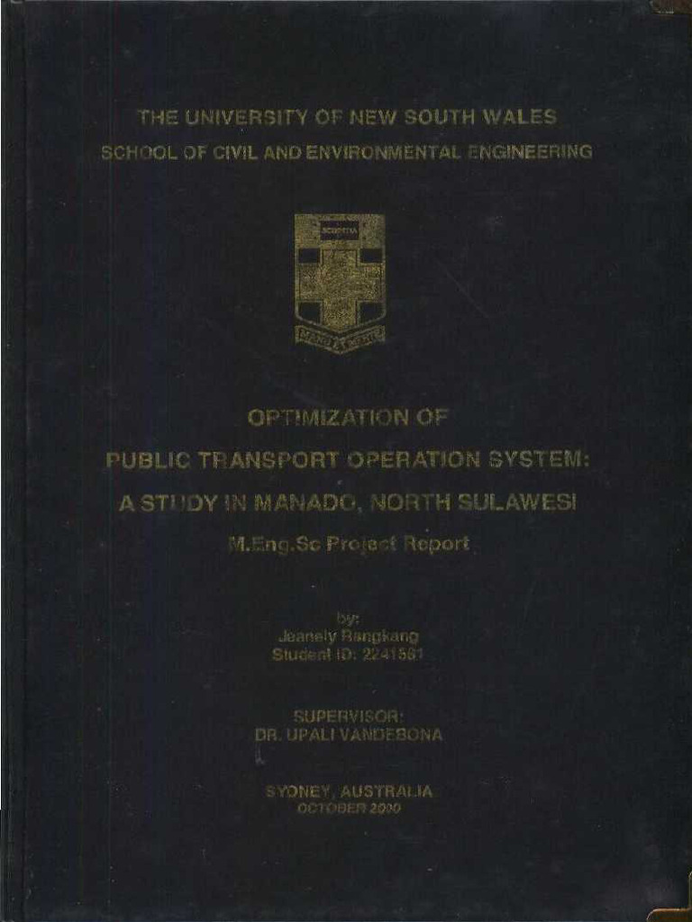 Master Thesis - Optimization of Public Transport Operation System A Study in Manado North ...
