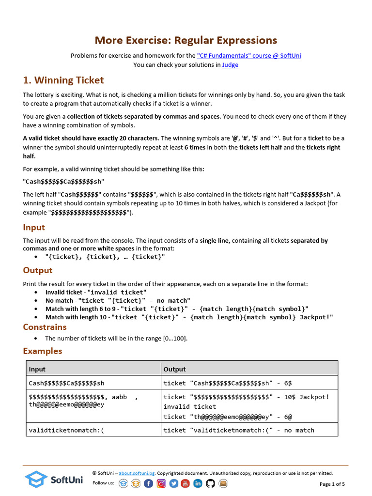 Winning Ticket - Problems Description | PDF | Encryption | String (Computer Science)