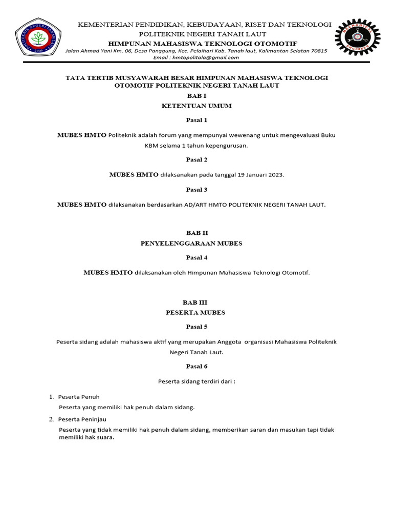 Tatib Hmto Politala 2023 | PDF