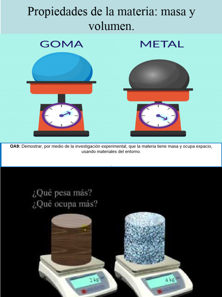 Masa y Volumen de la Materia | PDF
