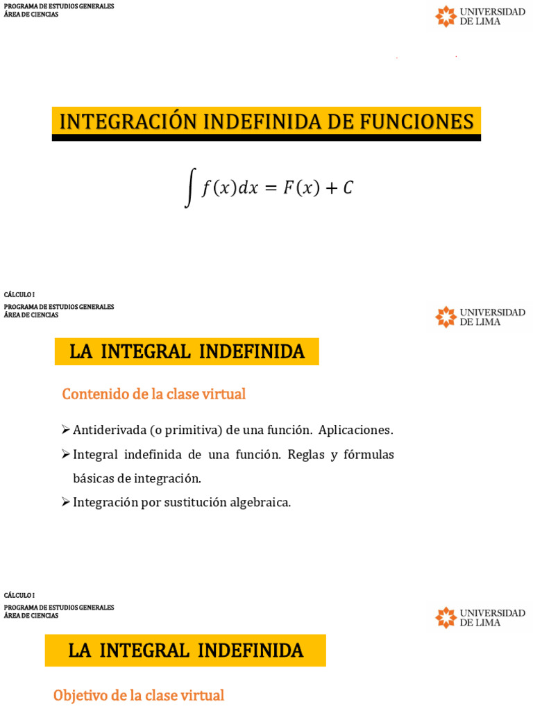 Integral Indefinida | Descargar gratis PDF | Integral | Función (Matemáticas)