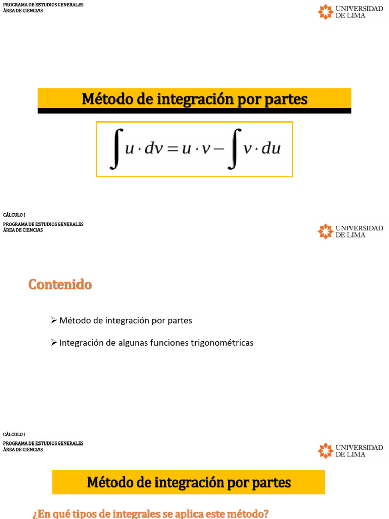 Método de Integración Por Partes | PDF | Integral | Lógica matemática