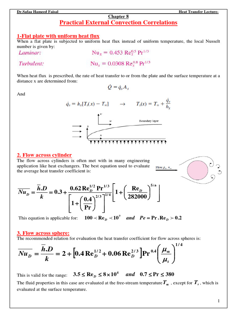 Nusselt Number Correlations in Convection | PDF | Heat Transfer ...