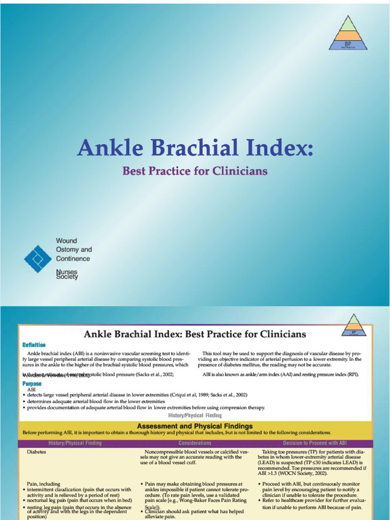 PDF Ankle Brachial Index PDF Compress | PDF | Pulse | Blood Pressure