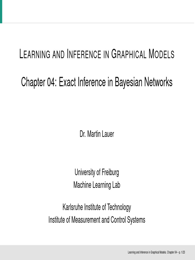 04 Exact Inference | PDF | Bayesian Network | Bayesian Inference