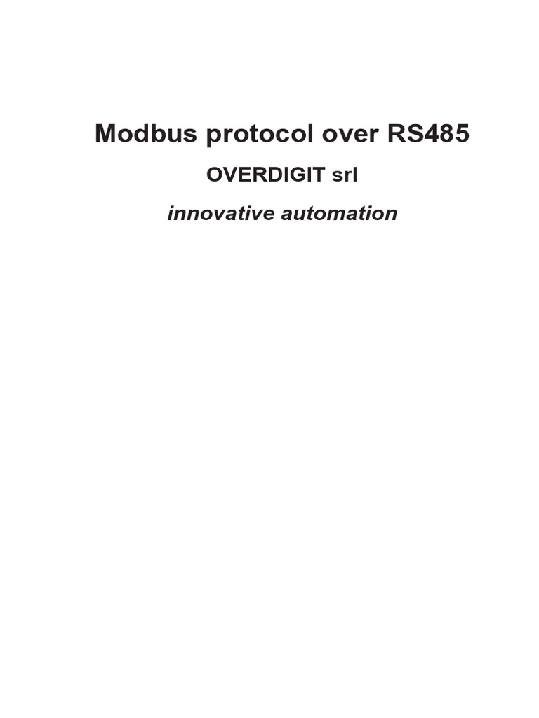 Modbus Protocol Over RS485 | PDF | Computer Network | Osi Model