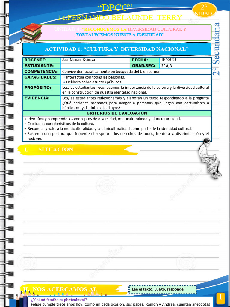 2° DPCC - Actv.01-Unid.4 2023 | PDF | Multiculturalismo | Familia