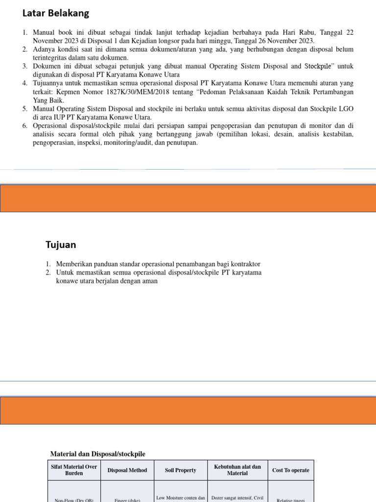 Prosedur Standar Disposal Tambang | PDF