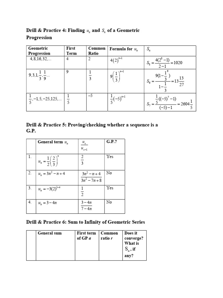 Drill and Practice 4 5 6 | PDF | Limit (Mathematics) | Arithmetic