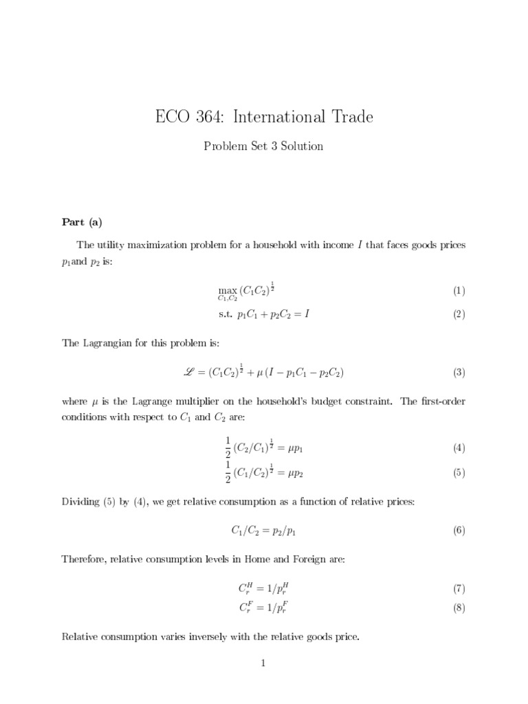 ECO364 F18 Pset 3 Solutions | PDF | Production Function | Business Economics