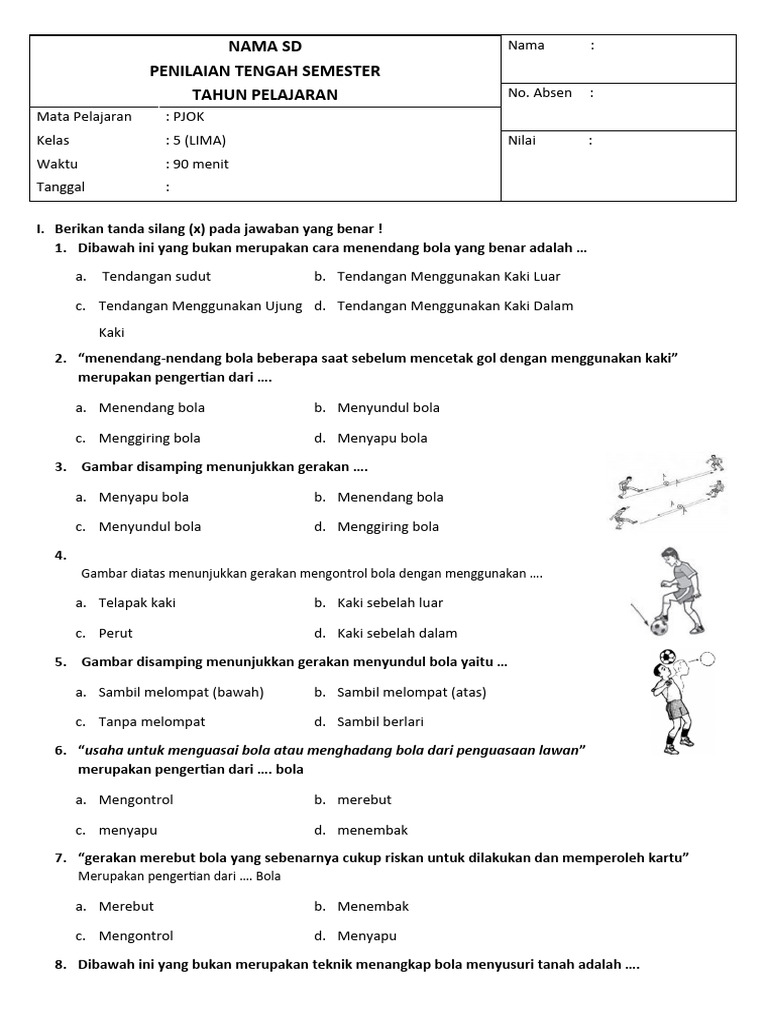 Soal2 Pts Pjok Kls 5 S-1 | PDF