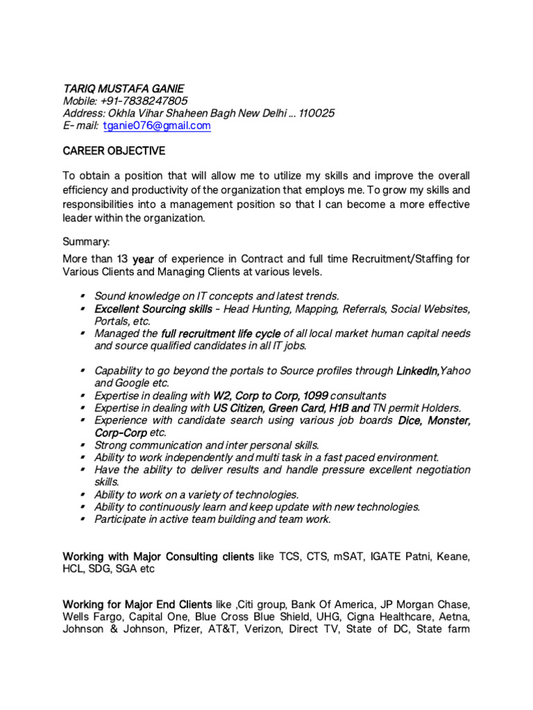 Tariq Mustafa Resume | PDF