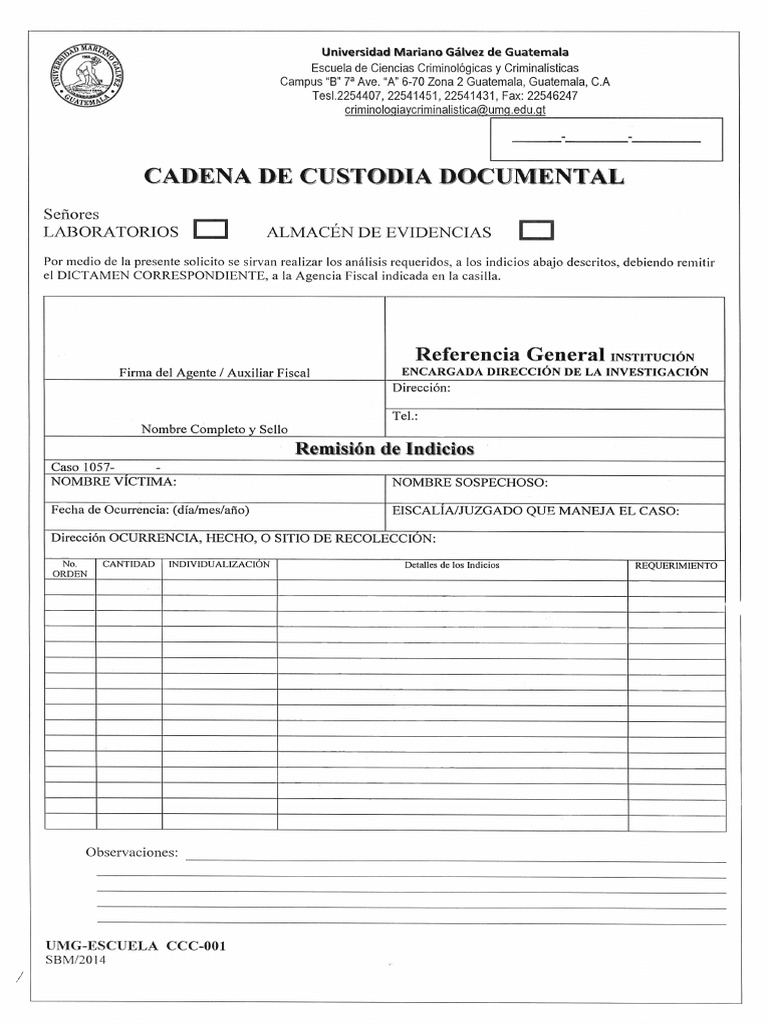 Cadena de Custodia Documental | PDF