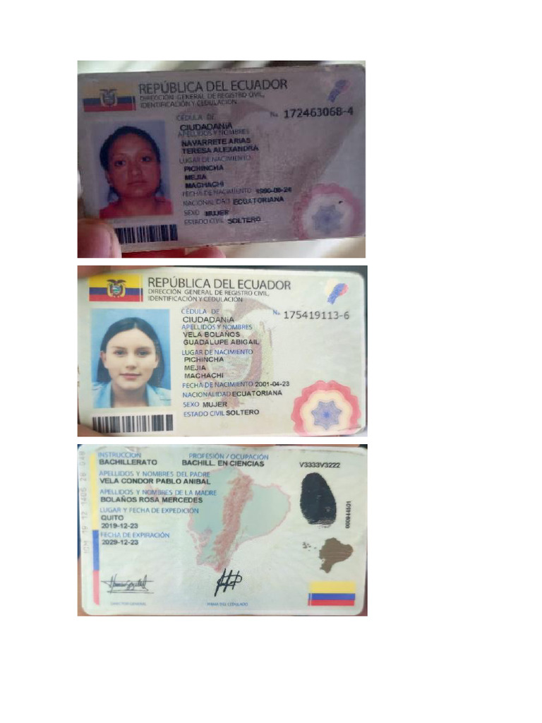 Cedulas Tere y Abi | PDF