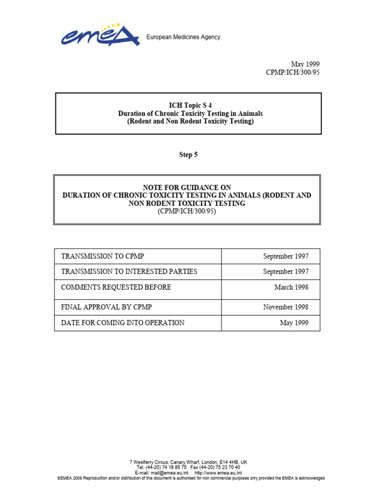 Chronic Toxicity Testing Guidelines | PDF | Medicine