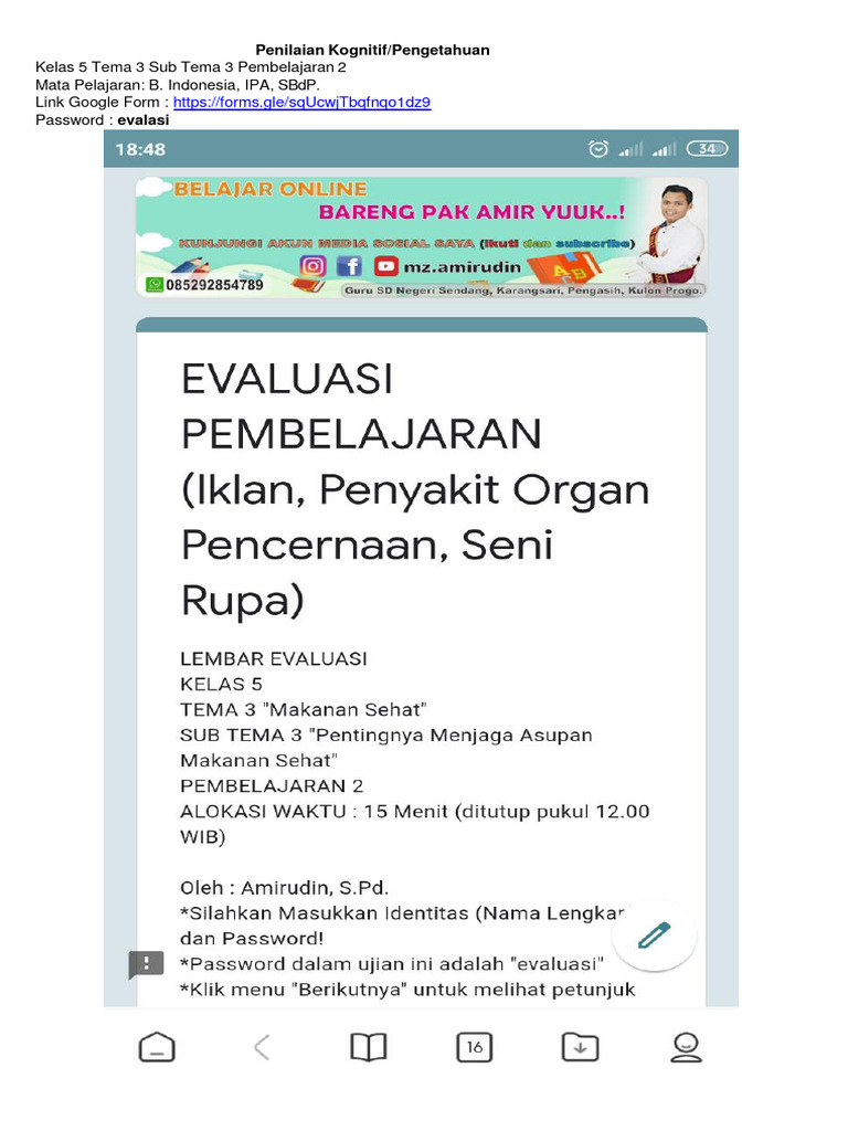 Soal Kognitif Level C4 Kelas 5 | PDF | Sains & Matematika