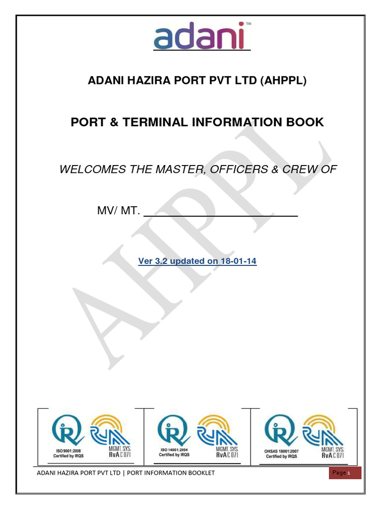 PORT AND TERMINAL INFORMATION BOOK-Ver 3 1 - 18 12 13 | Download Free ...
