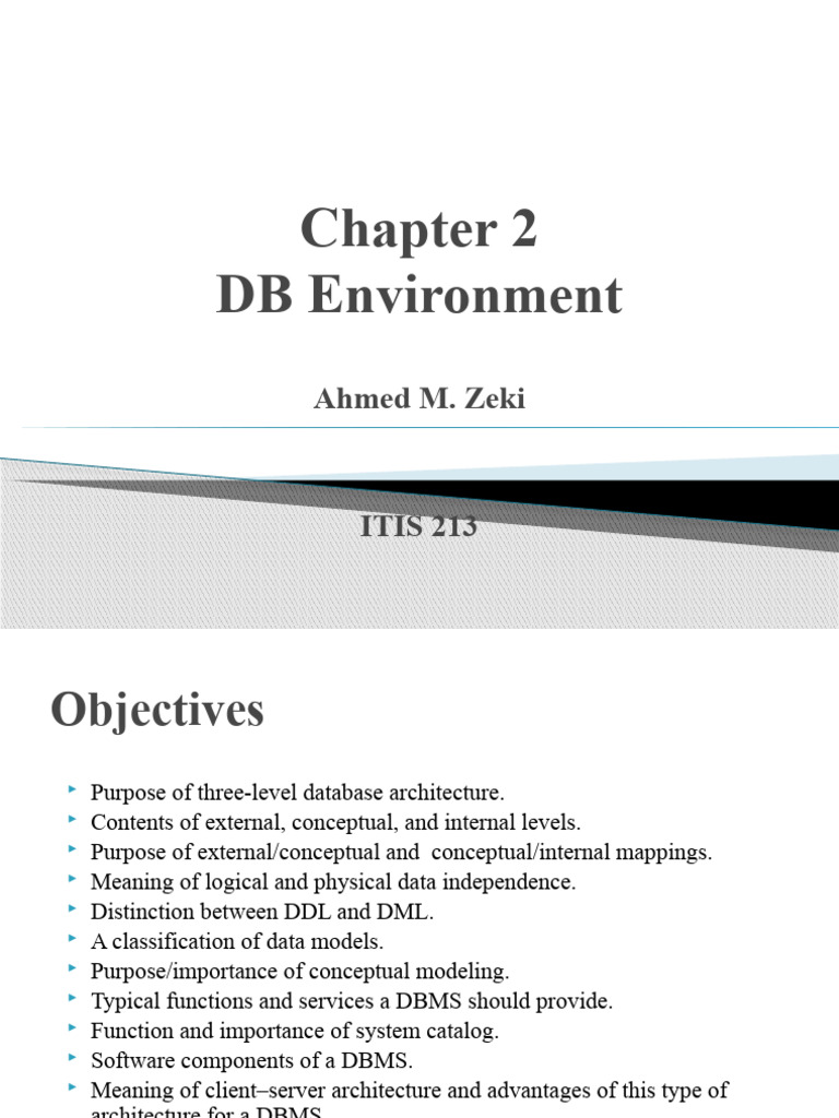 Chapter (2) - Enviroment | PDF | Conceptual Model | Data Model