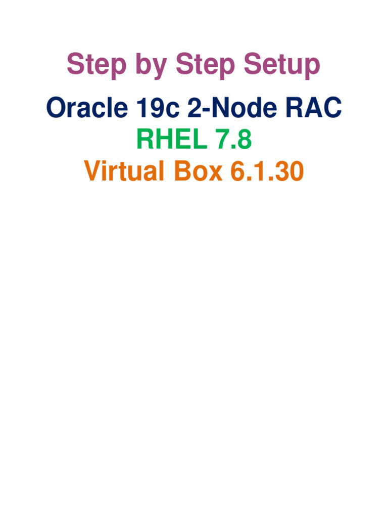 Oracle 19c RAC Step by Step Part 0 | PDF | Databases | Data Management Oracle 19c RAC Step by Step Part 0 | PDF | Databases | Data Management