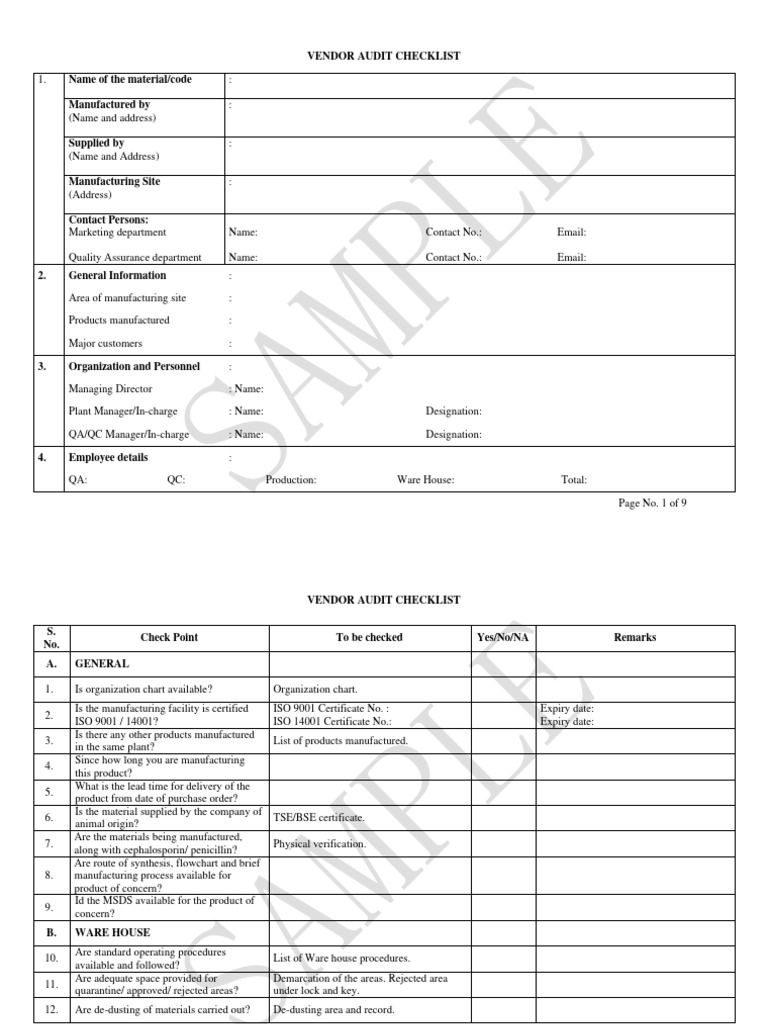 Vendor Audit Essentials | PDF | Verification And Validation | Calibration