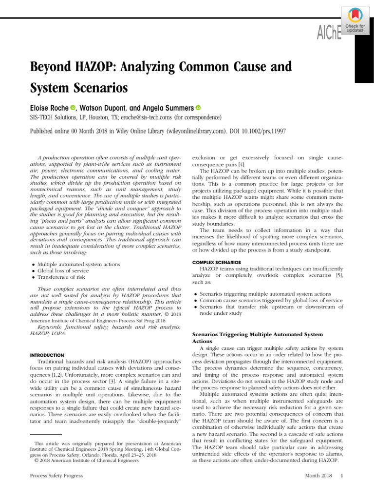 Beyond Ha Zop Analyzing Common Cause and System Scenarios | PDF | Risk | Automation