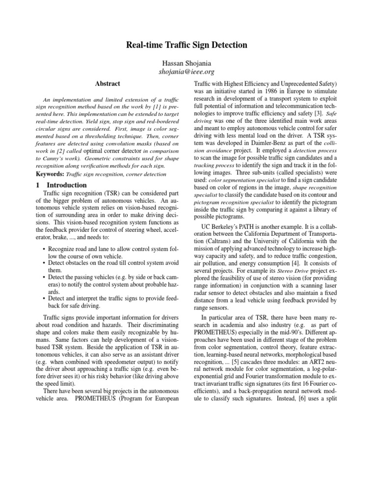 Real-Time Traffic Sign Detection with Highest Efficiency and Safety ...
