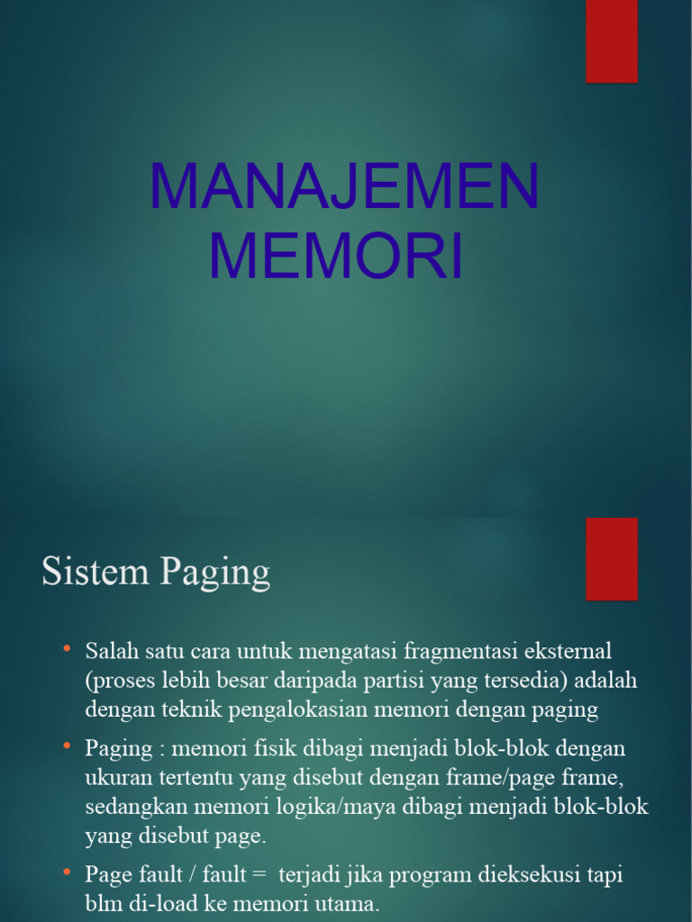 Manajemen Memori | PDF | Komputer