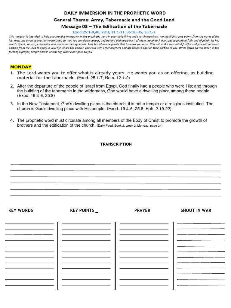 Daily Immersion In The Prophetic Word Message 03 The Edification Of