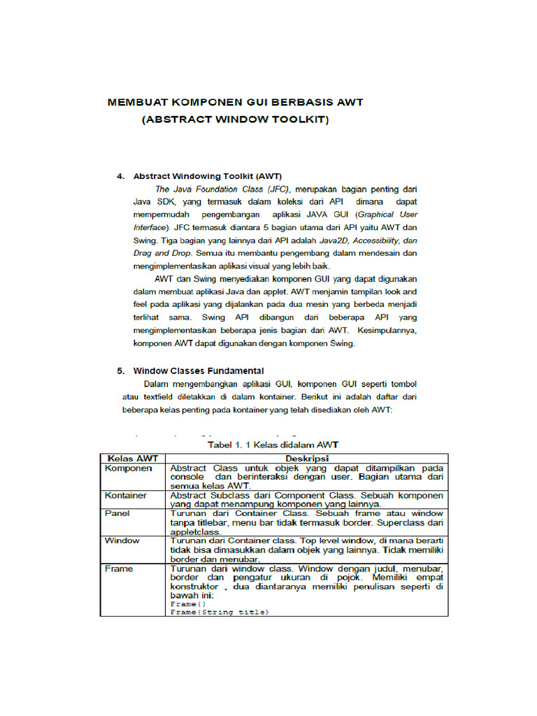 Modul Awt Dan Swing | PDF