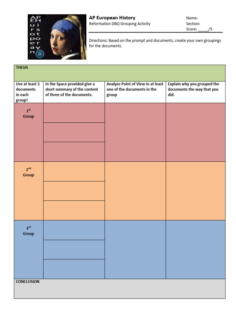 Reformation DBQ Grouping Activity | PDF | Pope | Martin Luther