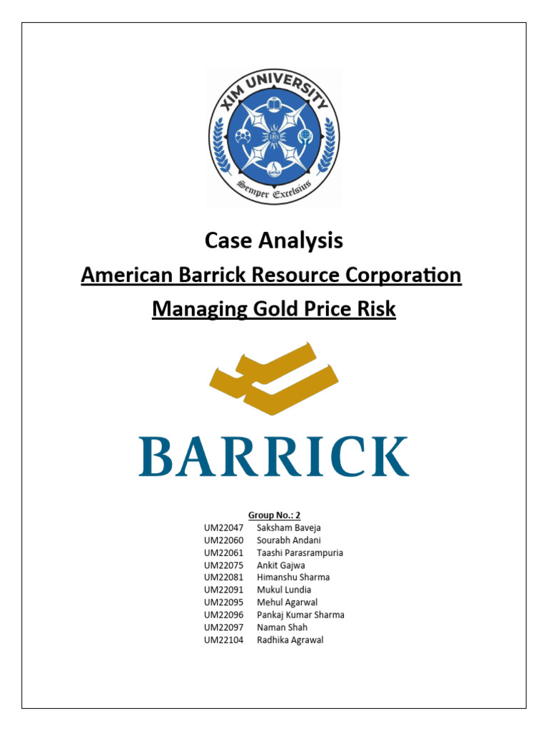 American Barrick | PDF | Hedge (Finance) | Financial Risk