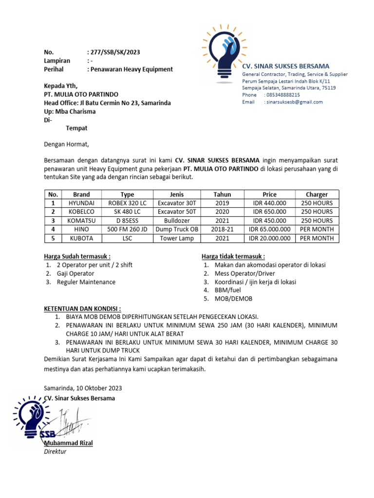 Offering Letter Ssb-Mop | PDF
