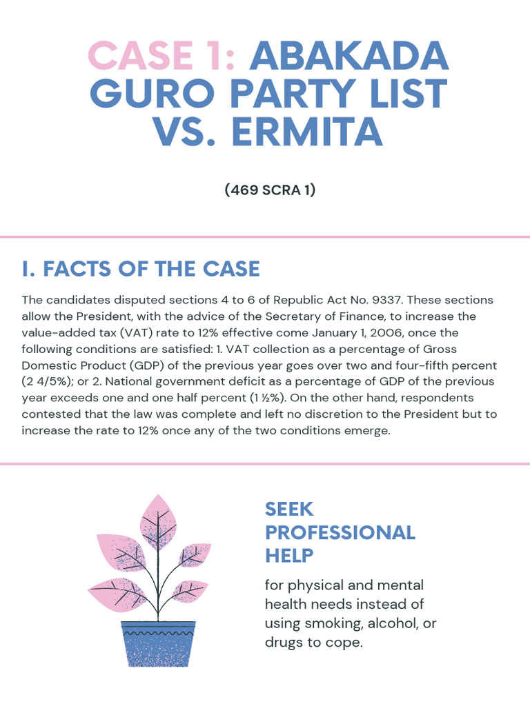 Case 1 Abakada Guro Party List vs. Ermita (469 SCRA 1) | PDF