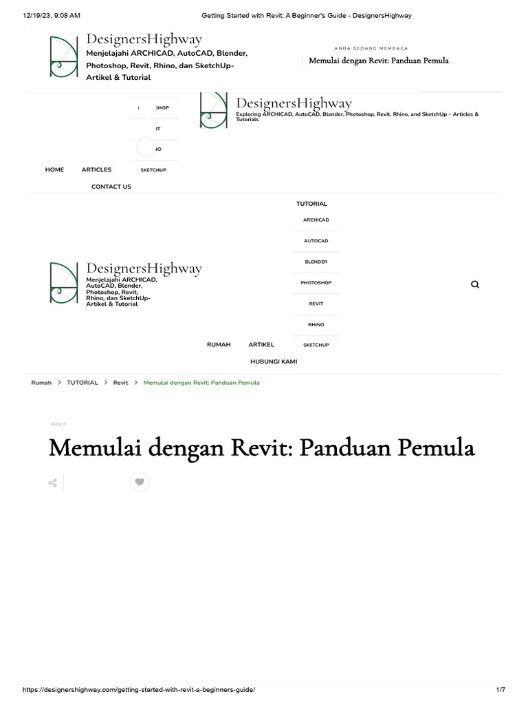 Getting Started With Revit A Beginners Guide Design1 Pdf