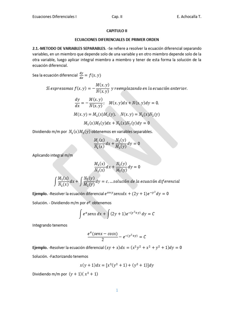 Mat 1207 G Cap Ii-1-11 | PDF | Ecuaciones | Integral