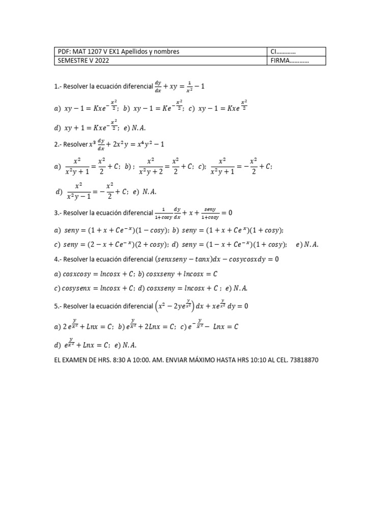 Mat 1207 V Ex1-3 | PDF
