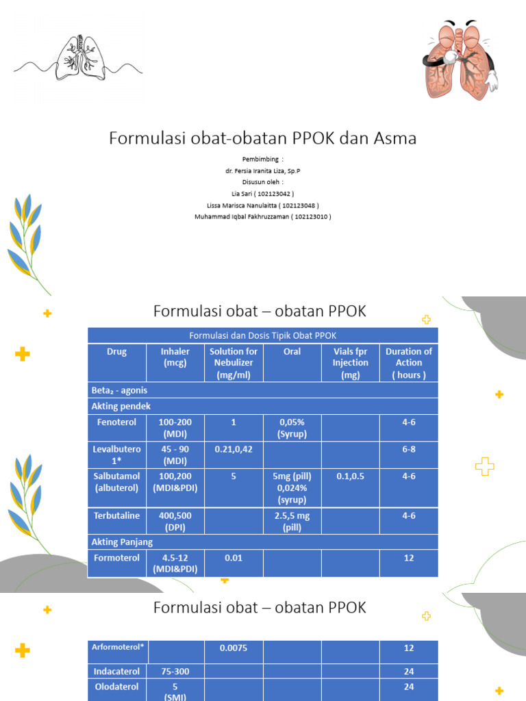Formulasi Obat PPOK dan Asma | PDF