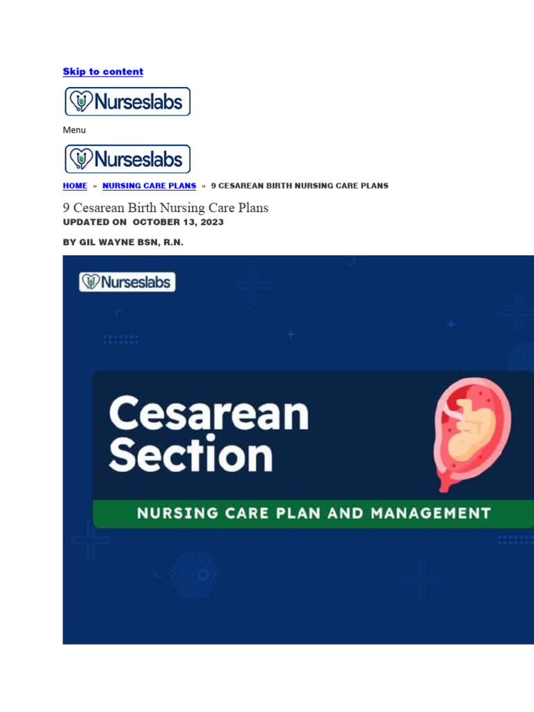 C Section | PDF | Childbirth | Caesarean Section