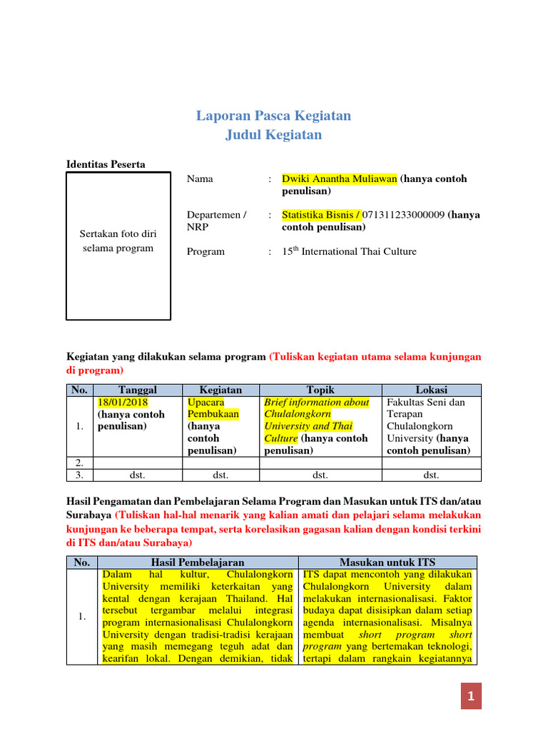 Example of Travel Report | PDF | Perjalanan | Kajian Bahasa Asing
