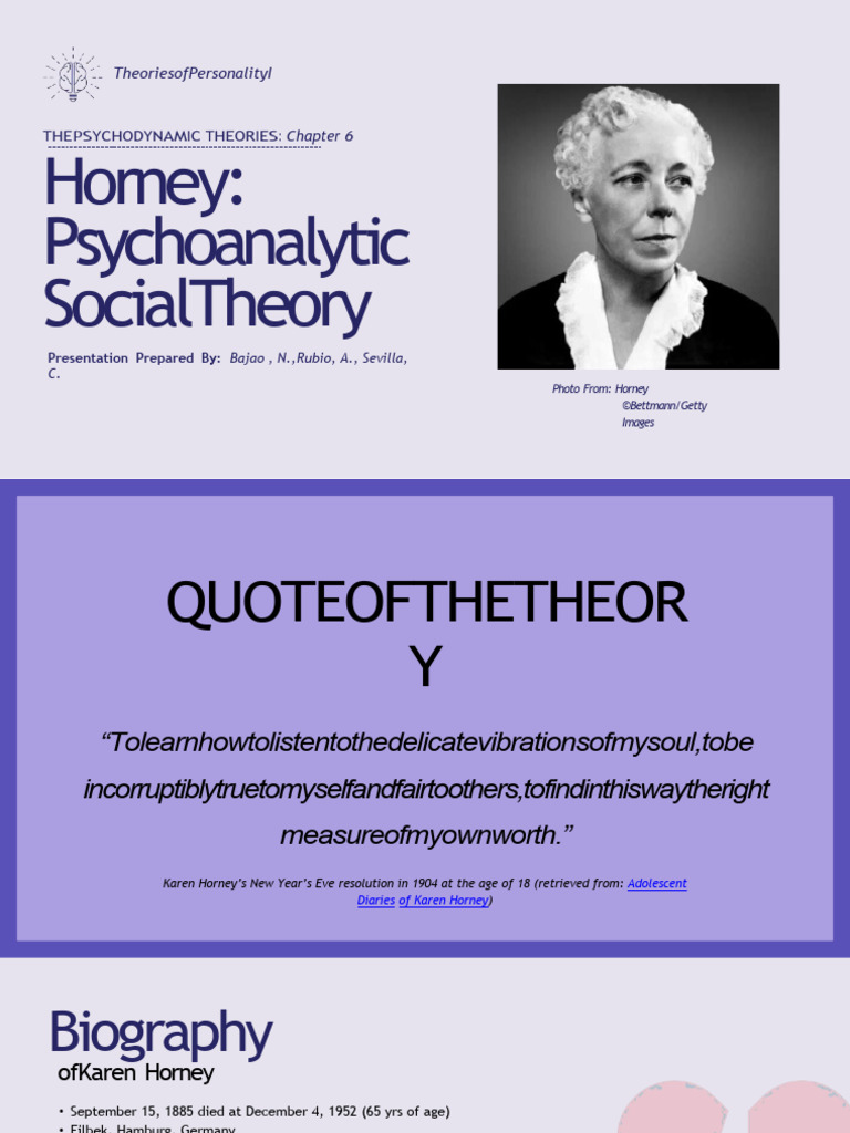 Group 5 - Karen Horney's Psychoanalytic Social Theory | PDF | Science ...