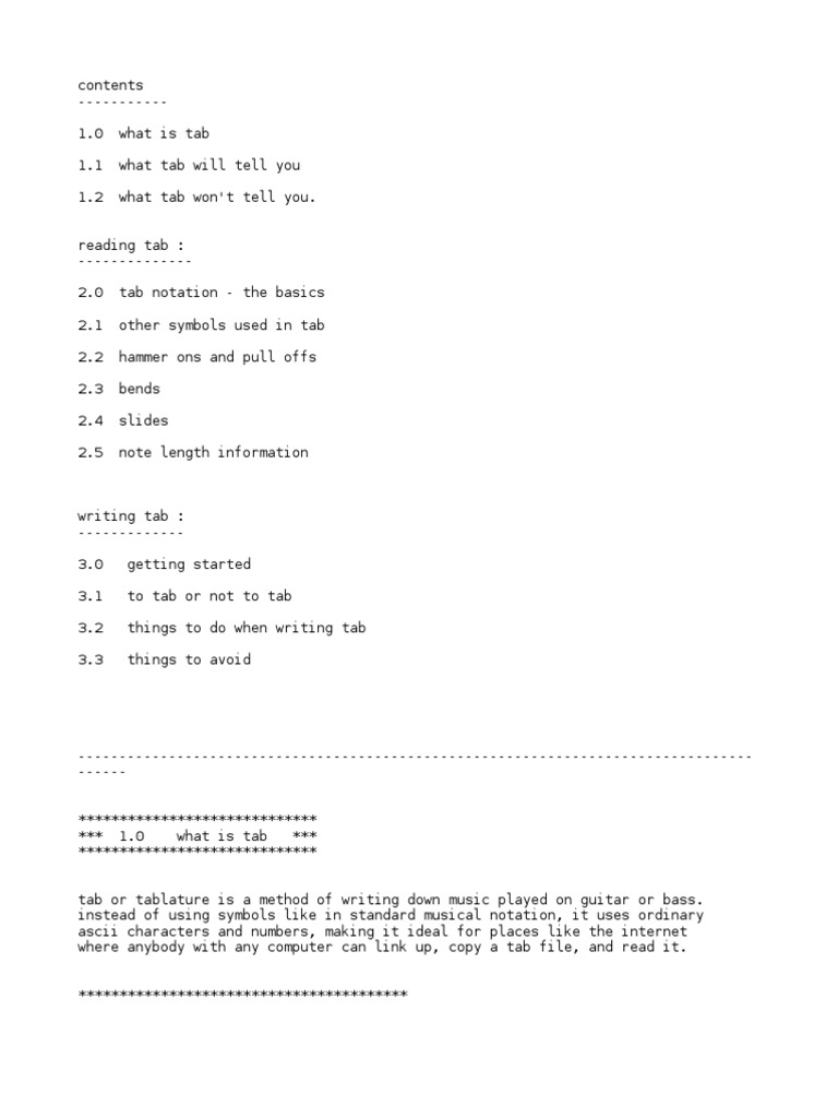 How To Read Tabs | PDF | Business