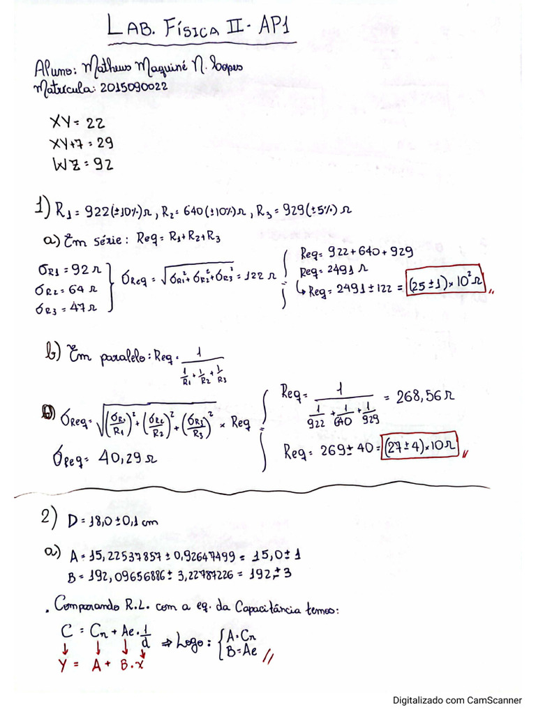 AP1 Lab - Fisica II | PDF