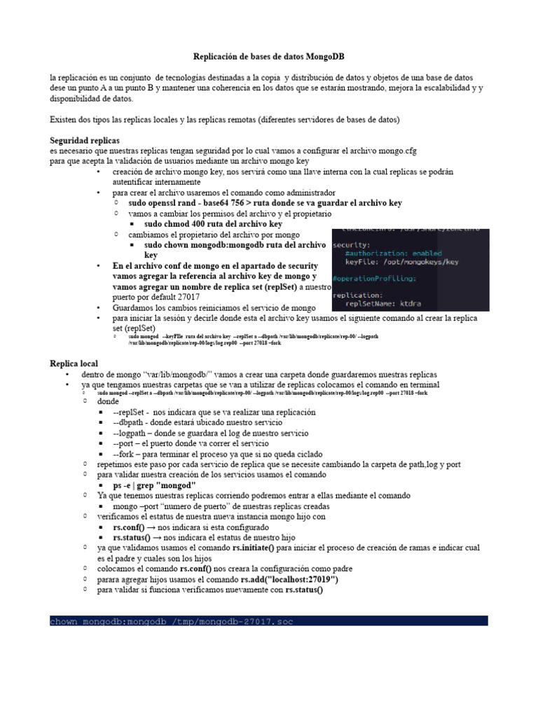 Replicacion Mongodb | PDF | Mongo Db | Archivo de computadora