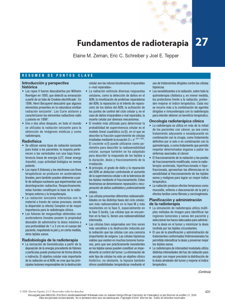 27 Fundamentos de RT | PDF | Electrón | Terapia de radiación