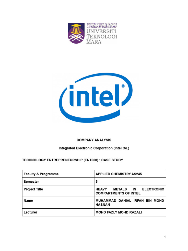 Case Study Ent | PDF | Intel | Microprocessor
