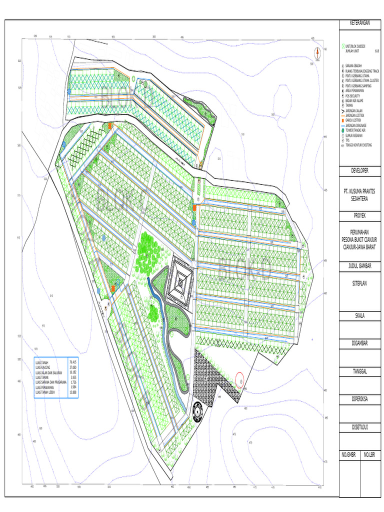 Bundel Gambar Pesona Bukit Cianjur - CAD SITEPLAN-AZIZ-rev4 - PDF (P - 11) - 3 | PDF