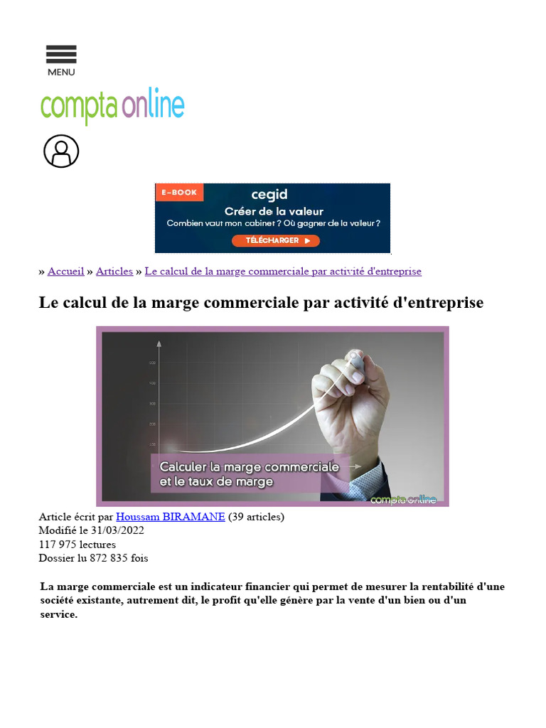 Calcul de la marge commerciale expliquée | PDF | Marge (Finance) | Business