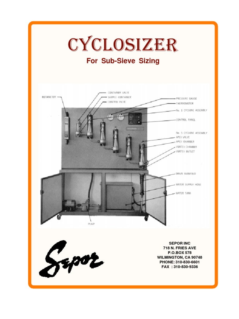 Cyclosizer: For Sub-Sieve Sizing | PDF | Flow Measurement | Filtration