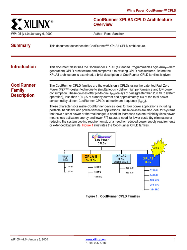 CoolRunner XPLA3 CPLD Architecture Overview | PDF | Logic Gate | Electronic Engineering