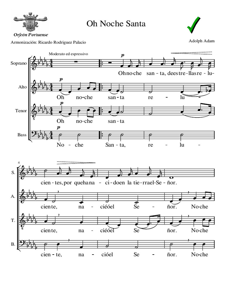 Letra de "Oh Noche Santa" | PDF
